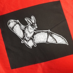 Bat Patch: Screen Printed Patches | Cotton Sew on Patch for Jacket ...