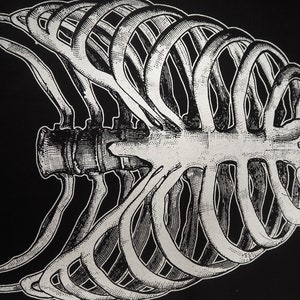 Rib Cage Back Patch - Bones Patch, Skeleton Backpatch, Large Patch ...