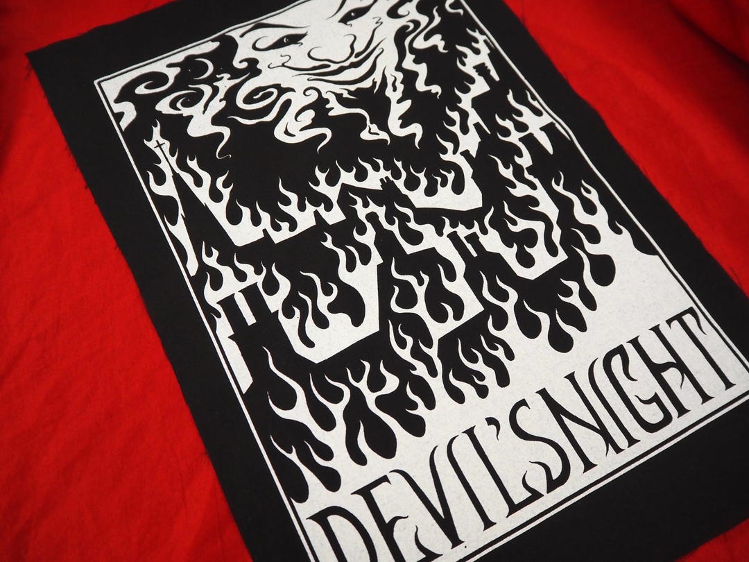 Devil's Night Back Patch - the Crow, Satanic Patch, Demonic, Punk Patch ...