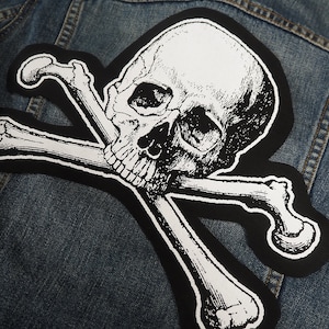 Skull and Crossbones Back Patch Pirate Flag, Sea Punk Backpatch, Skull Patch, Horror Patch ...