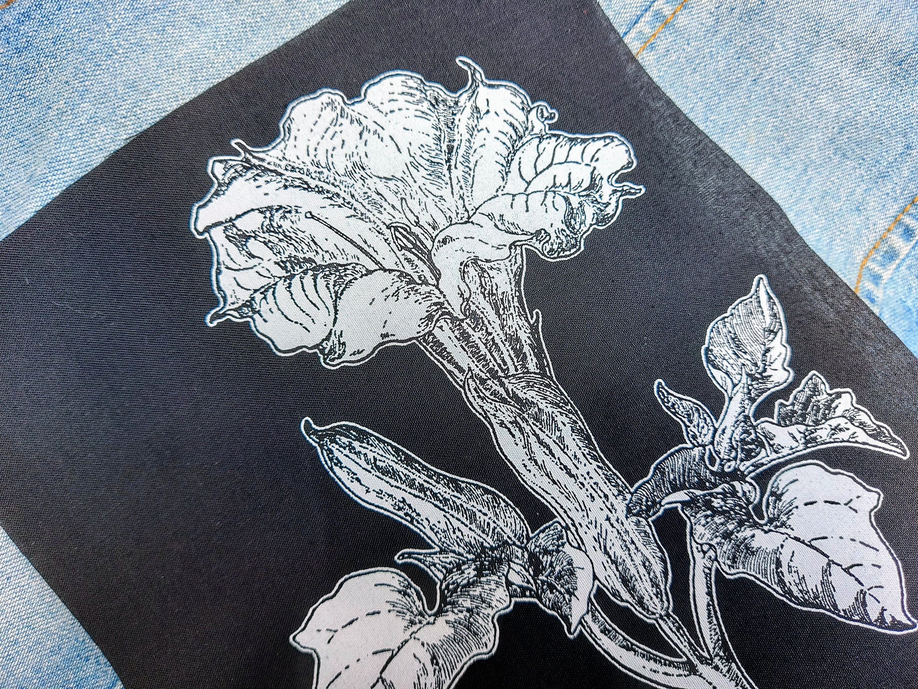 Datura Patch Gothic Patches Flower Patch Goth Patch Black - Etsy