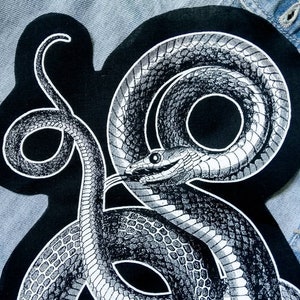 Snake Back Patch Serpent Large Patch, Slytherin, Punk Backpatch, Witchy ...