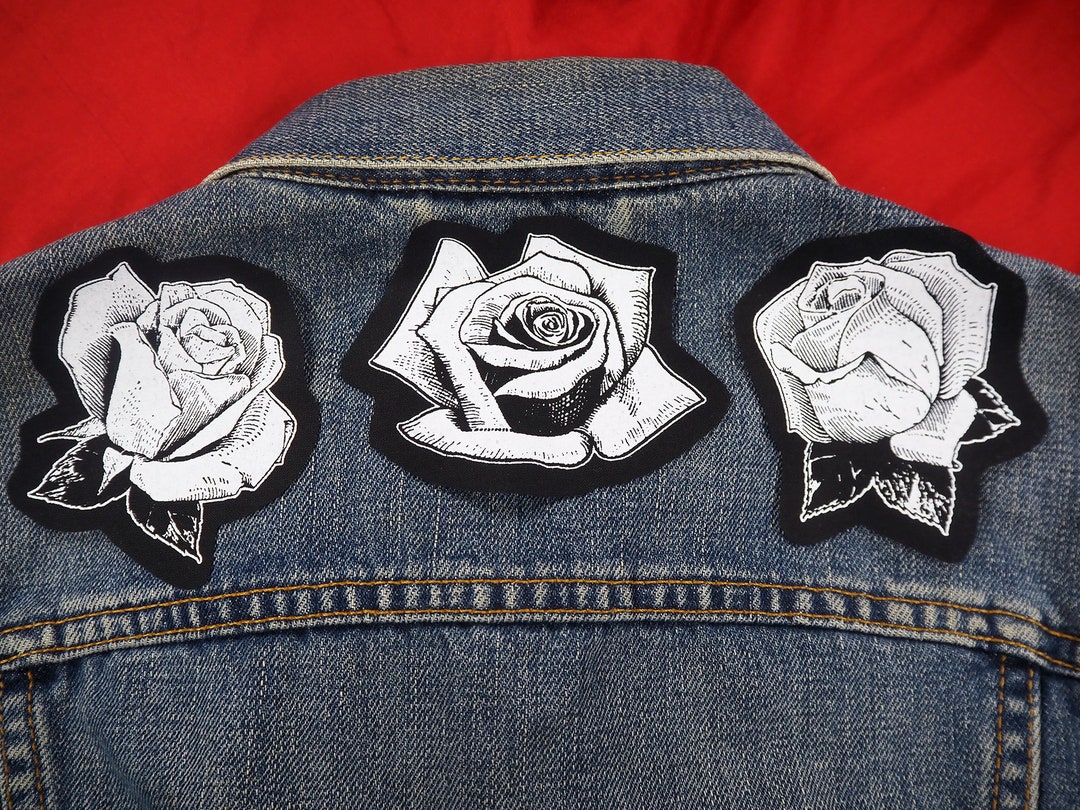 Rose Patches - Set of Three Rose Patches, Gothic Patches, Punk Patch ...
