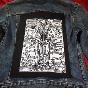 Skeleton Back Patch Black Metal Back Patch, Goth Backpatch, Death ...