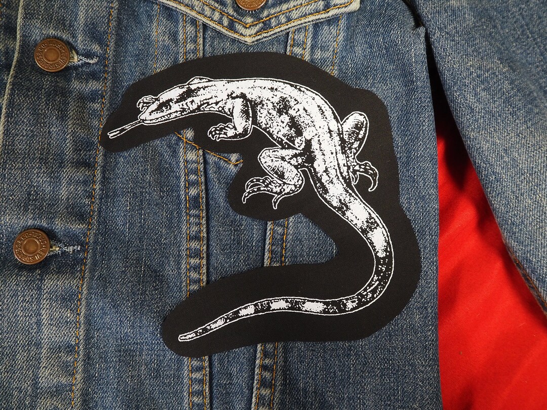 Lizard Patch - Cute Patch, Sew on Patch, Animal, Monitor Lizard, Goth ...