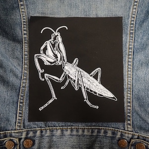 Praying Mantis Patch - Insect Patch, Nature Goblincore, Crust Punk, Horror Patch, Patches for ...