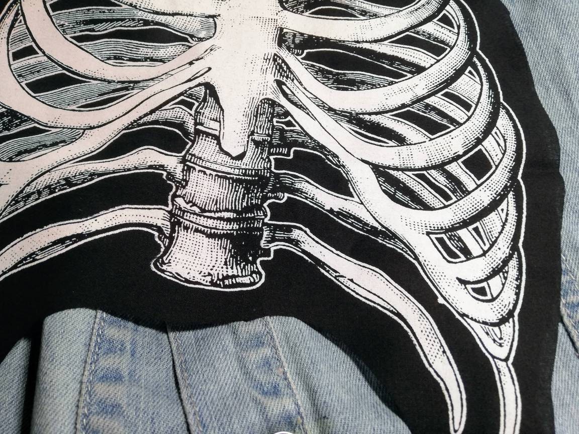 Rib Cage Back Patch Bones Patch Skeleton Back Patch Large - Etsy UK