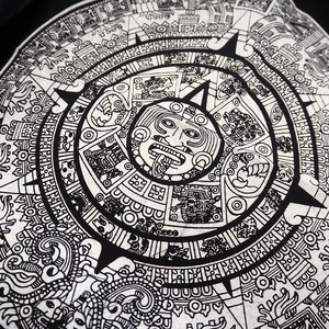 Aztec Mayan Calendar Back Patch - Large Backpatch, South American, Punk Patches for Jackets ...