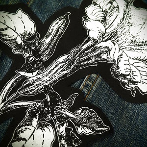 Datura Patch - Gothic Patches, Flower Patch, Goth Patch, Black Roses Sewing, Punk Patches for ...