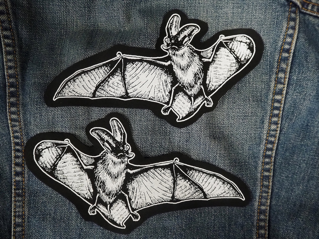 Bat Patch: Screen Printed Patches | Cotton Sew on Patch for Jacket ...