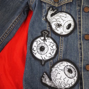 Eyeball Patches - Horror Patches, Gothic, for Clothes, Eye Patch, Sew ...