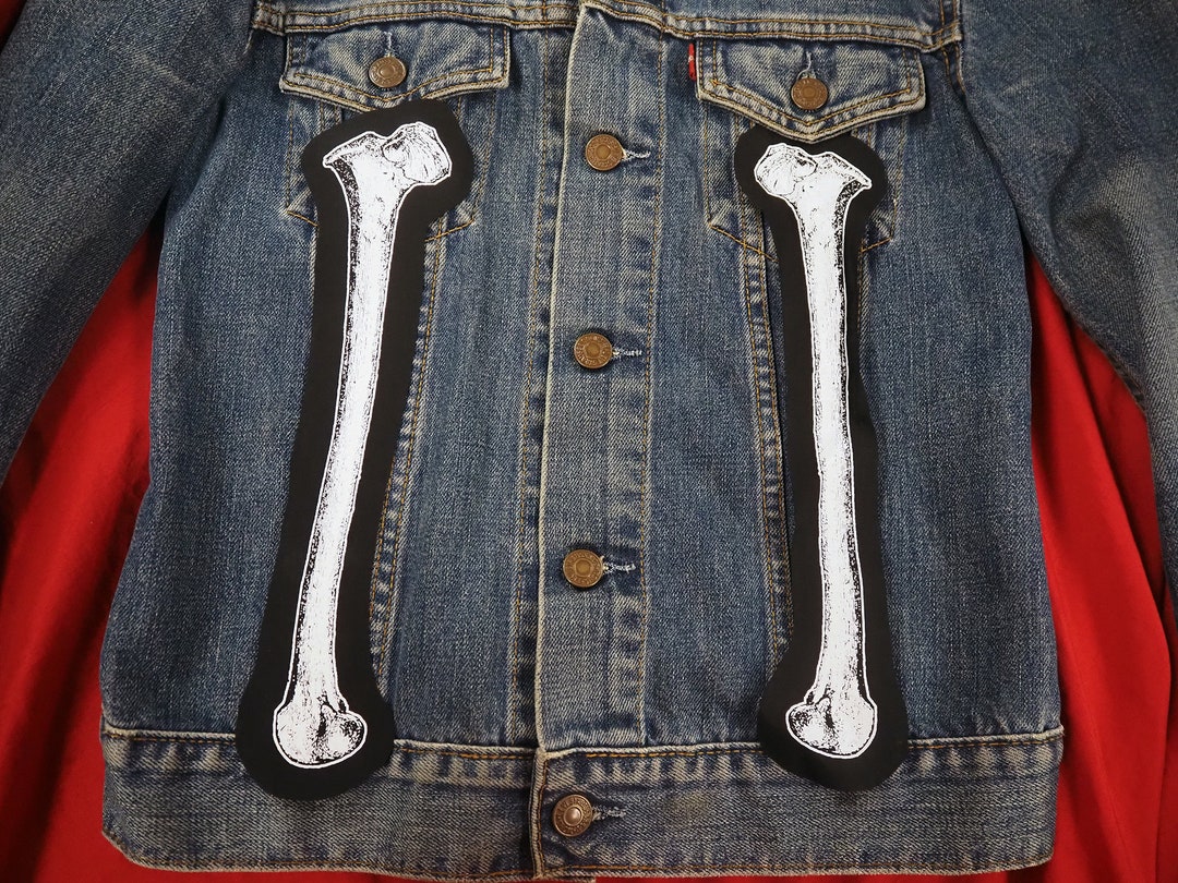 Occult Long Bone Patch - Skeleton, Punk Patch, Goth Patch, Pagan ...