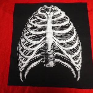 Rib Cage Back Patch Bones Patch, Skeleton Backpatch, Large Patch, Anatomical Patches for Jackets ...