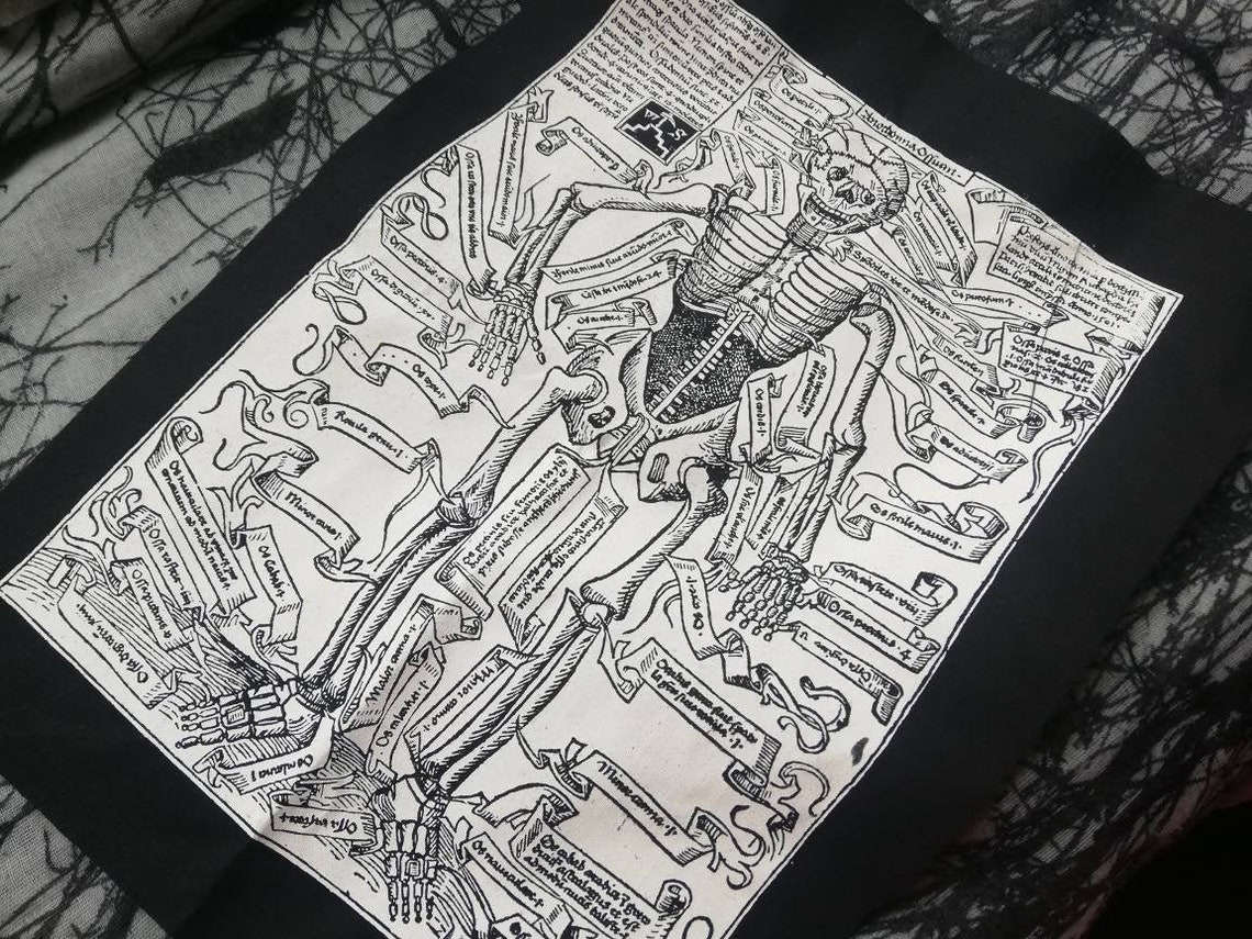 Skeleton Back Patch Black Metal Back Patch Goth Backpatch - Etsy