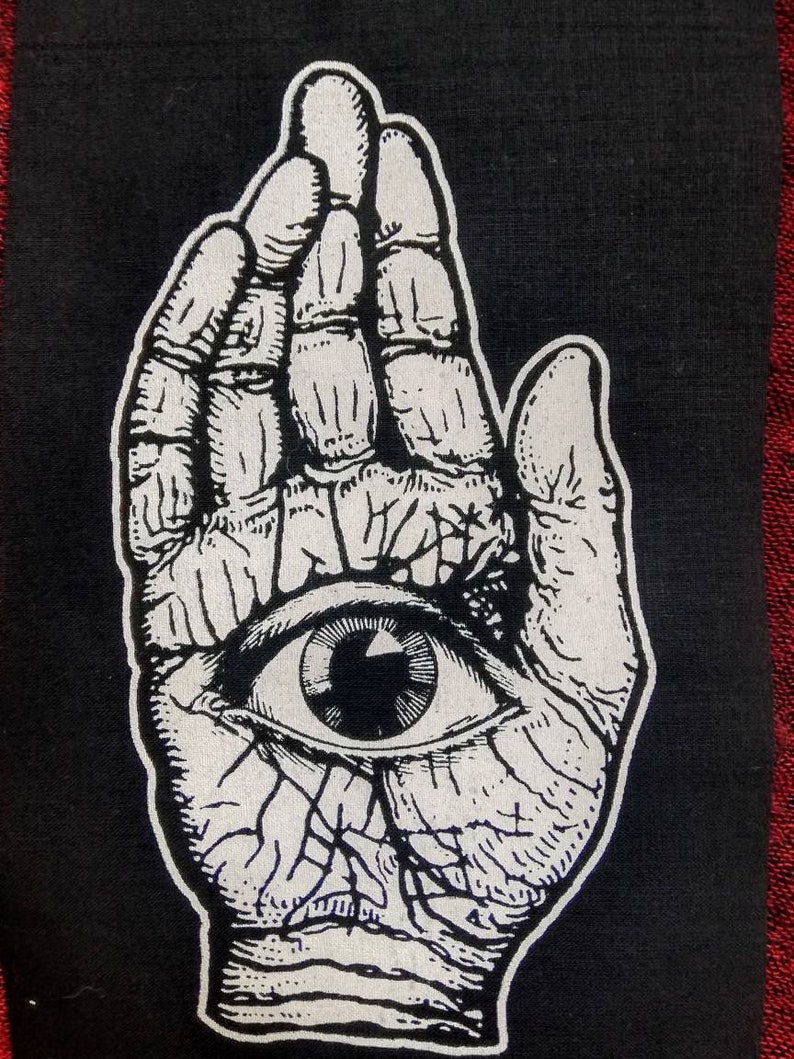 All seeing hand patch horror punk patch tattoo style | Etsy