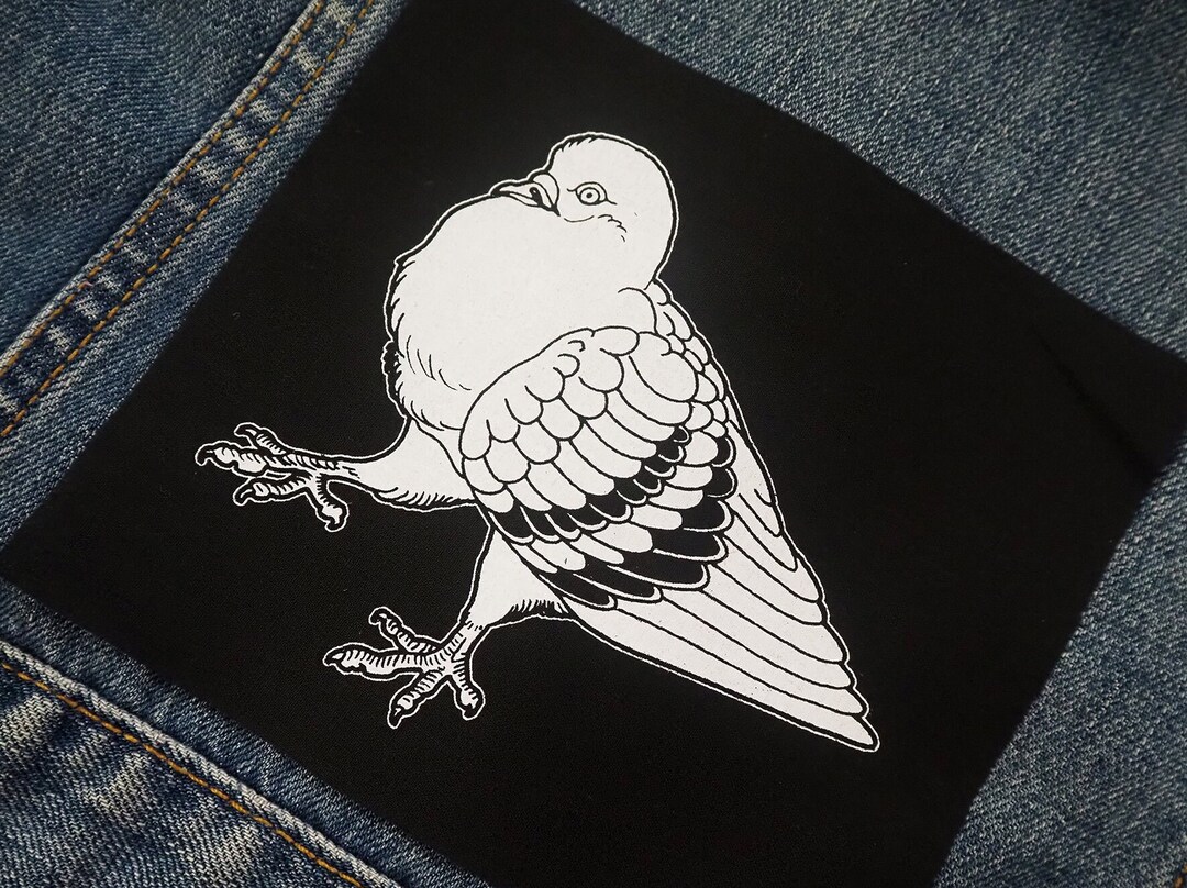 Pigeon Patch - Alex Harvey - Bird Patches, Folk Punk Patch, Patches for Jackets, Nature, Garden ...