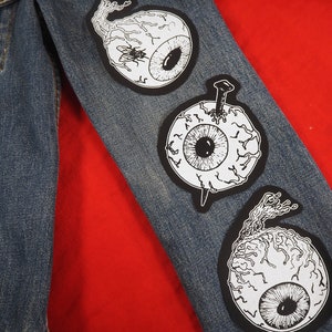 Eyeball Patches - Horror Patches, Gothic, for Clothes, Eye Patch, Sew ...