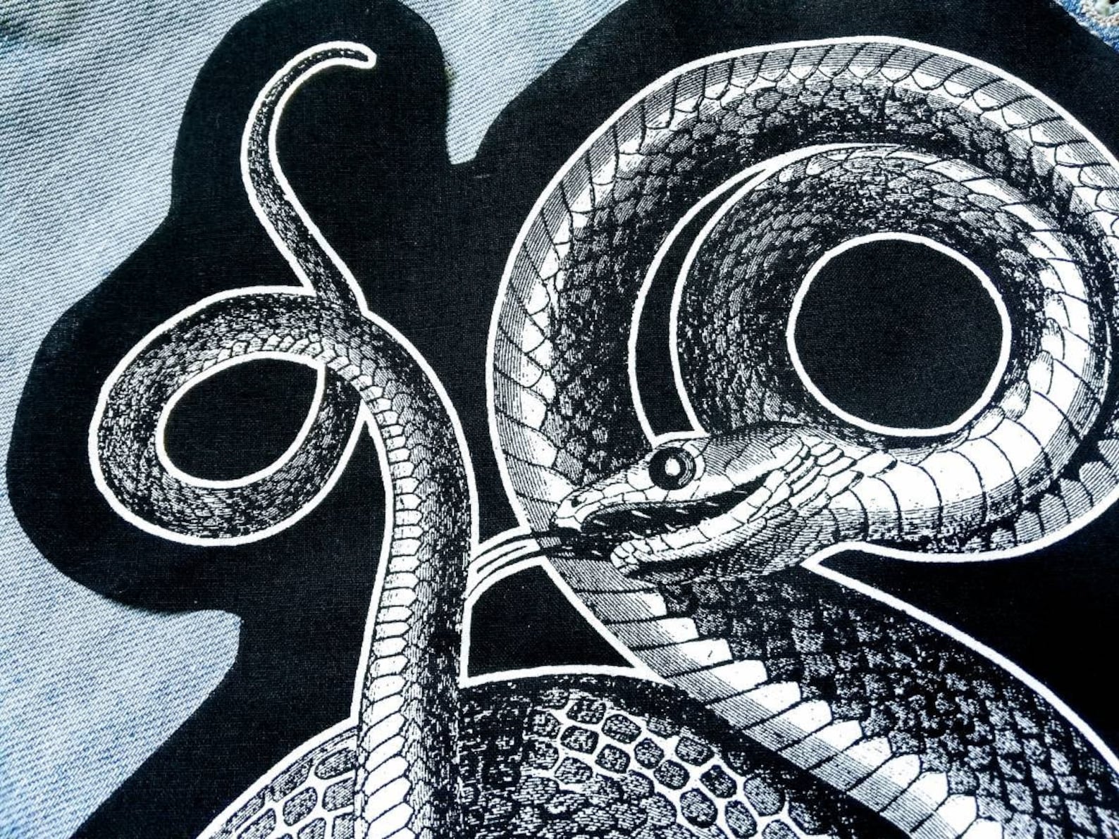 Snake Back Patch Serpent Large Patch Slytherin Punk - Etsy