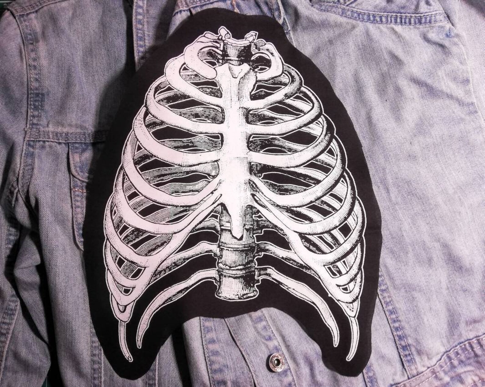 Rib Cage Back Patch Bones Patch Skeleton Back Patch Large - Etsy UK