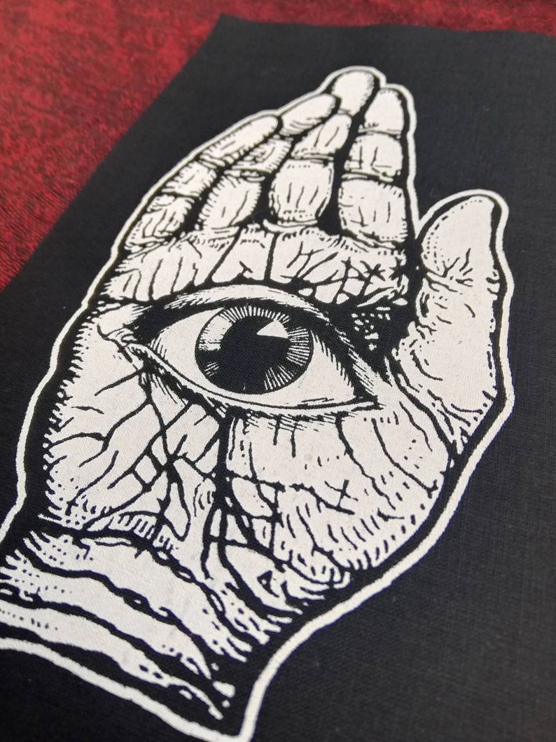 All seeing hand patch horror punk patch tattoo style | Etsy