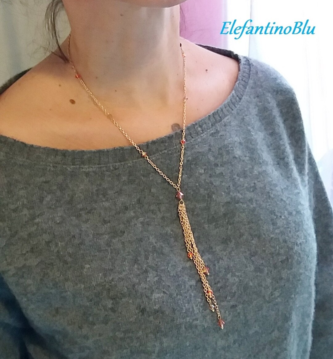 Swarovski Gold Necklace Swarovski Crystal and Topaz Pendants, Bridal ...