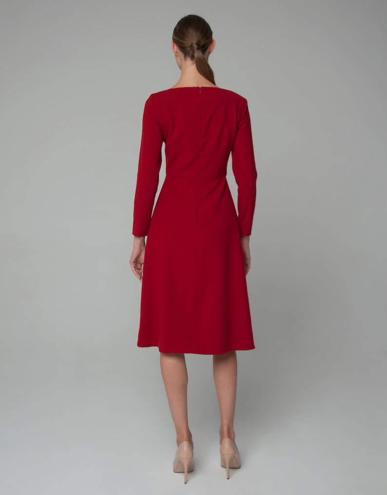 Wool Dress Red Dress Office Dress Business Dress Fit And Etsy wool-dress-red-dress-office-dress-business-dress-fit-and-etsy