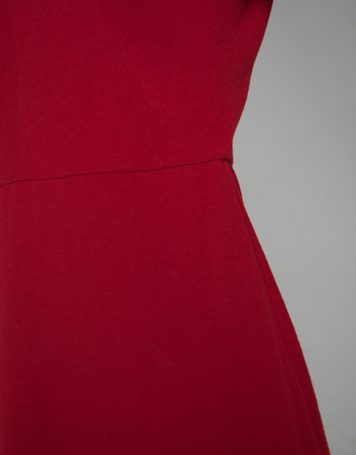 Red Wool A-line Dress, Office Dress, Business Dress, Fit and Flare ...