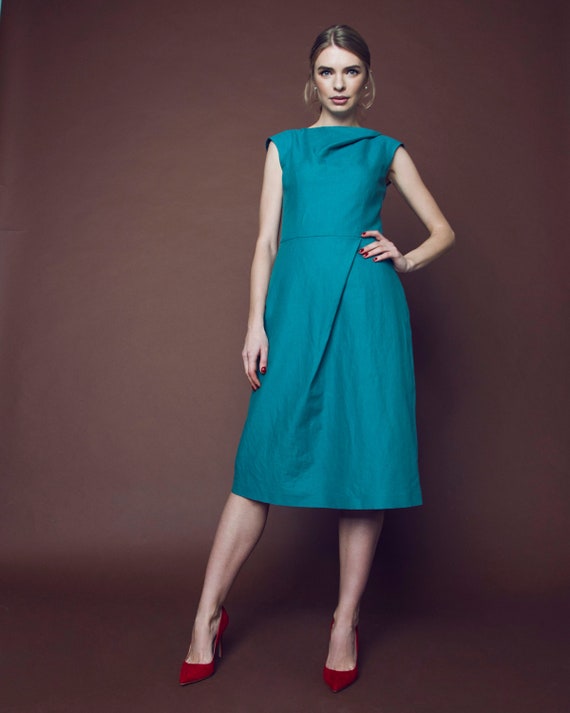 Wedding guest dress linen cotton 171 | Etsy