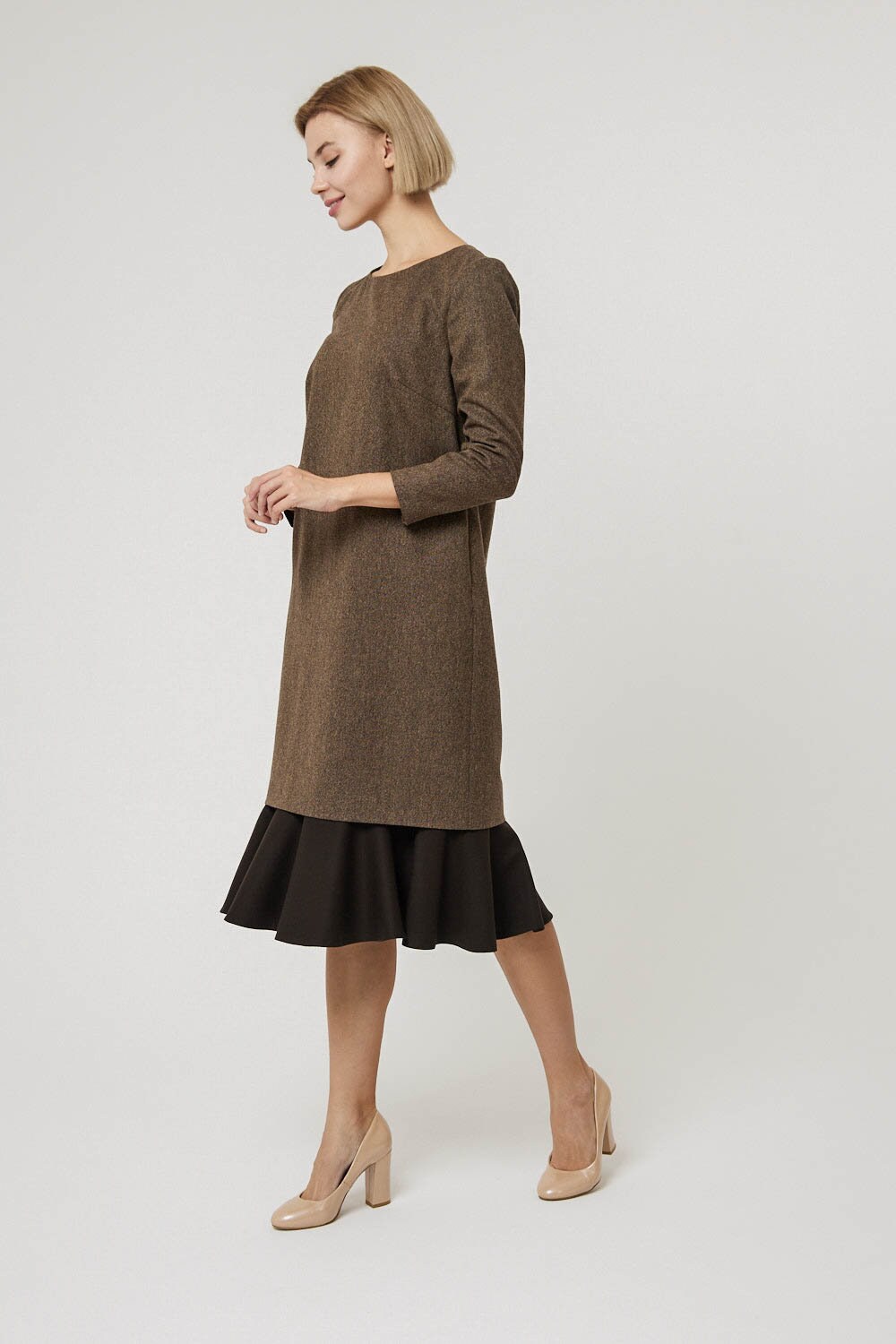 Transforming Dress Detachable Peplum, Wool Dress, Versatile Dress ...