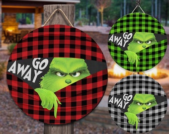 Grinch Go Away Door Sign - Etsy