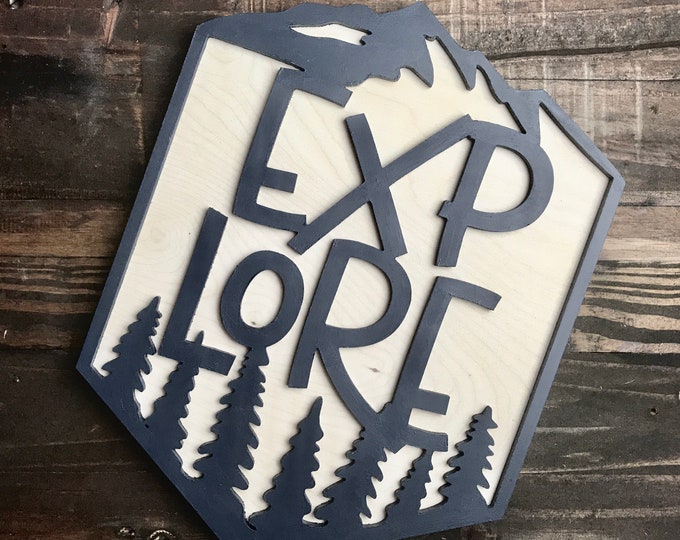 Explore Wood Sign, 3D Sign, Raised Explore, Boys Room Decor, Baby ...
