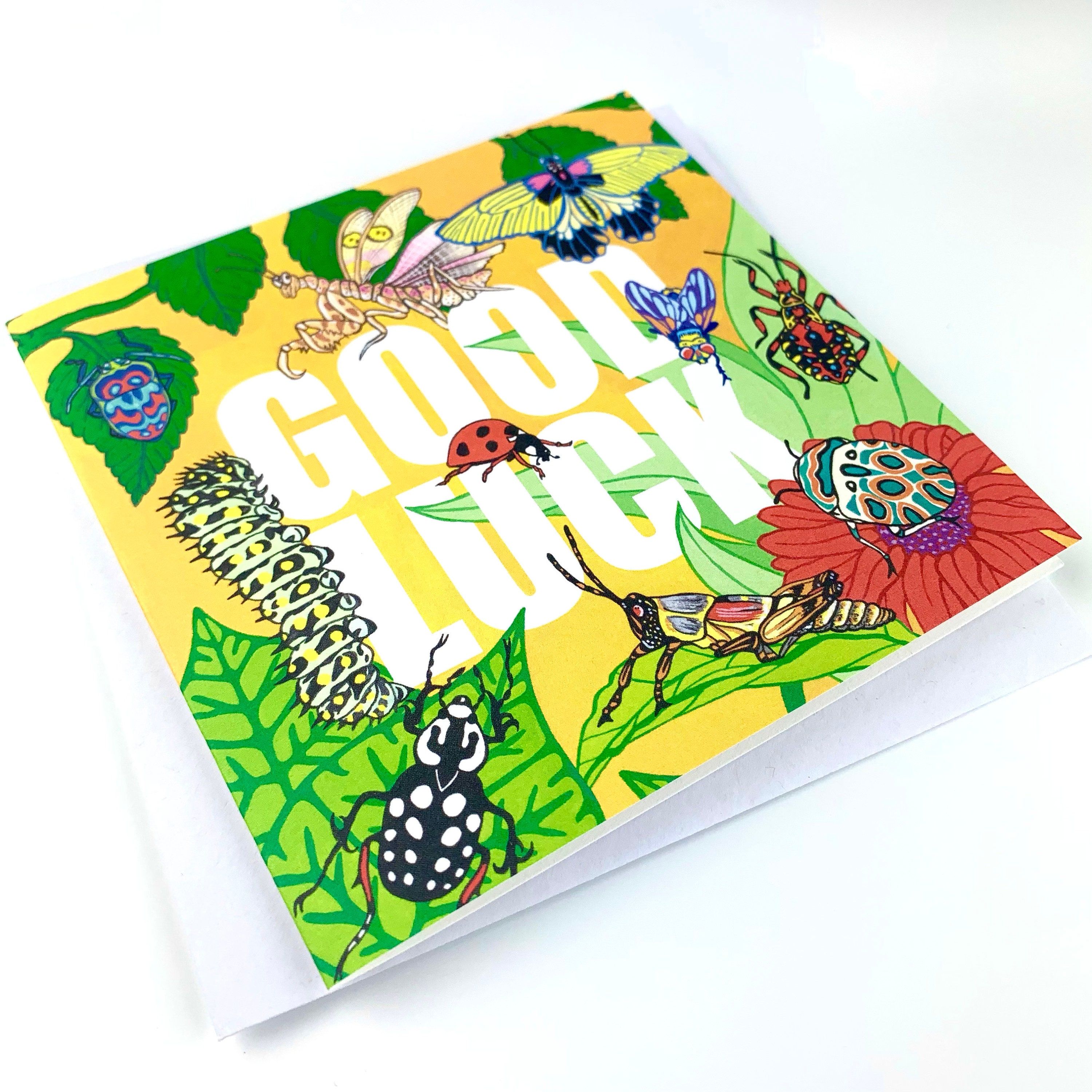 Illustrated Insects Good Luck Card - Etsy