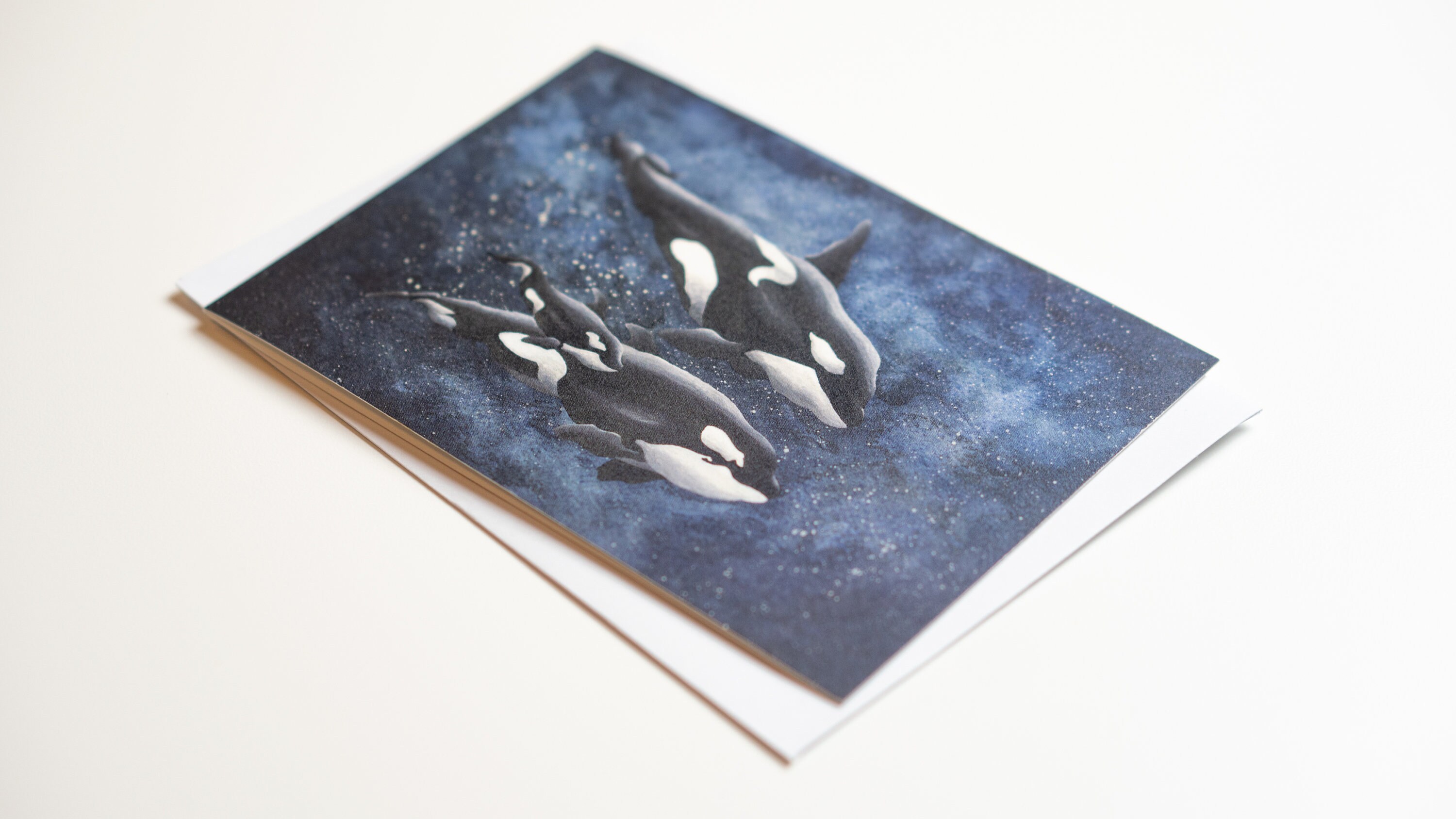 Orca Watercolour Card Landscape - Etsy UK