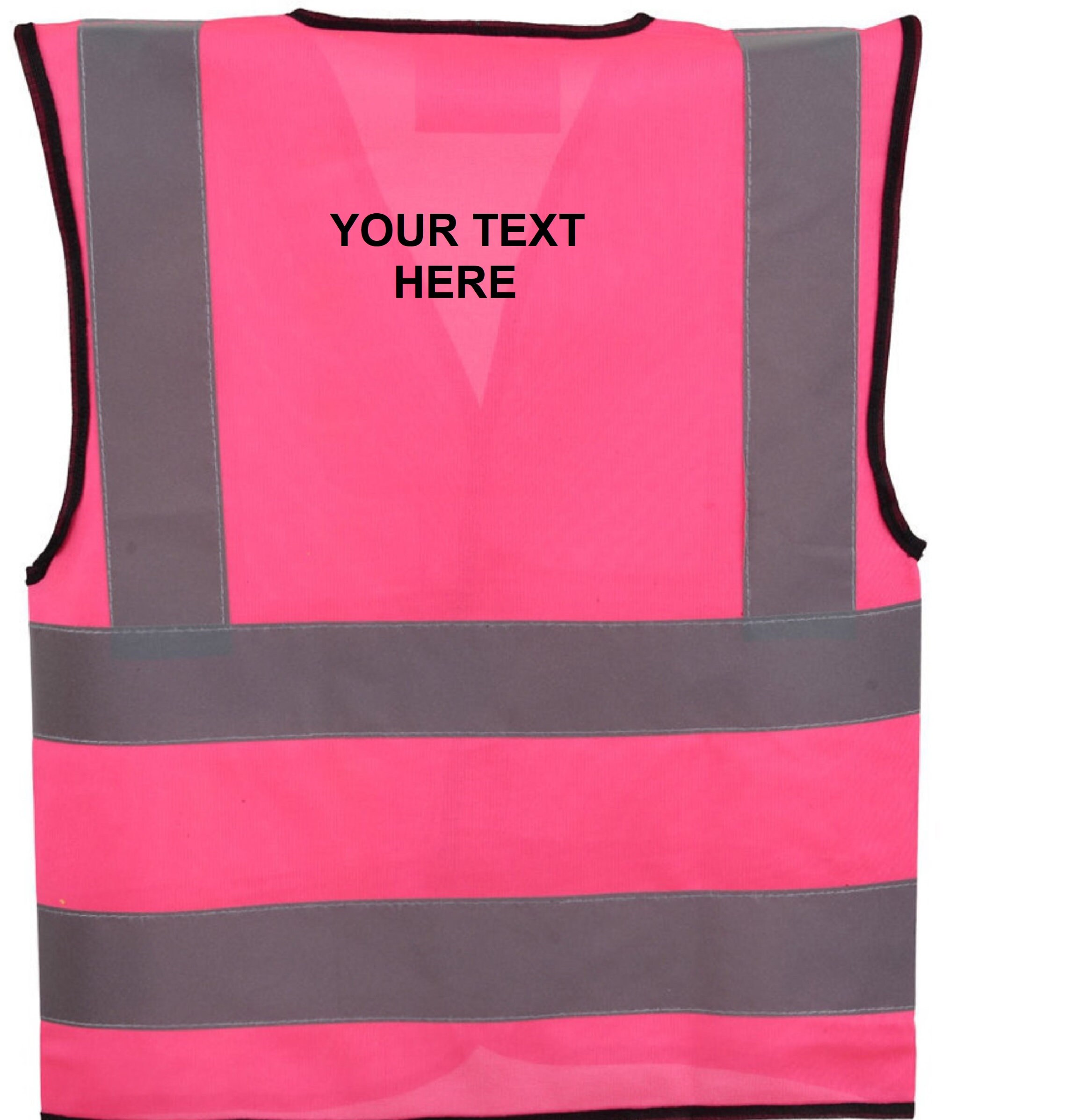Personalized Hot Pink Safety Reflective Hi Visibility Vest, 6 Sizes ...