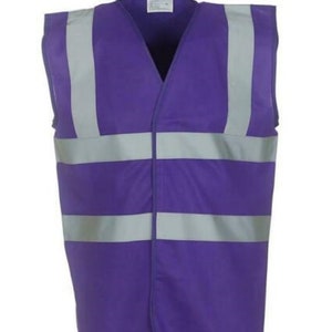 Personalised Yoko Purple Hi Visibility Reflective Vest Available in 8 ...