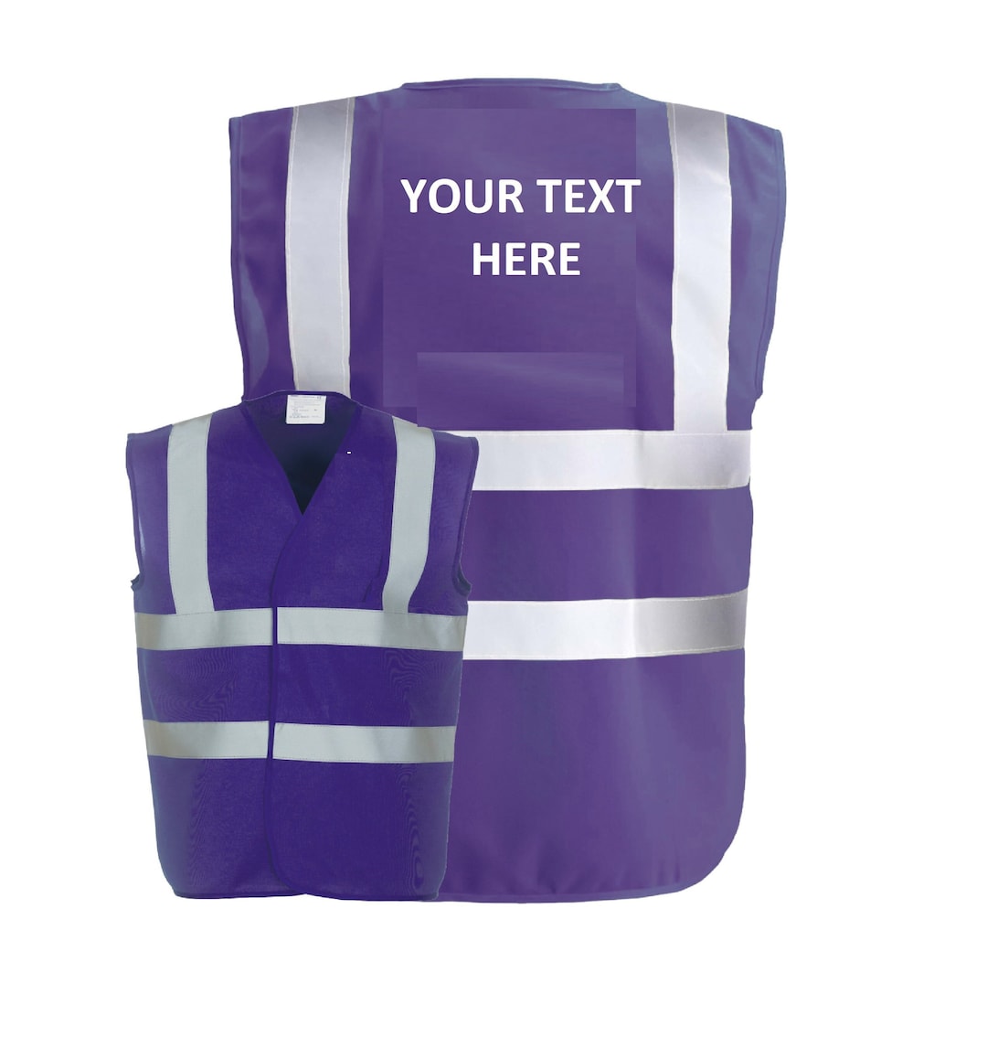 Personalised Yoko Purple Hi Visibility Reflective Vest Available in 8 ...