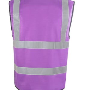 Personalised Purple Safety Reflective Hi Visibility Vest, 6 Sizes ...