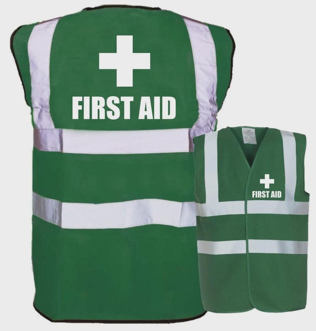 Green Hi Vis First Aid Vest, Reflective Safety Wear - Etsy