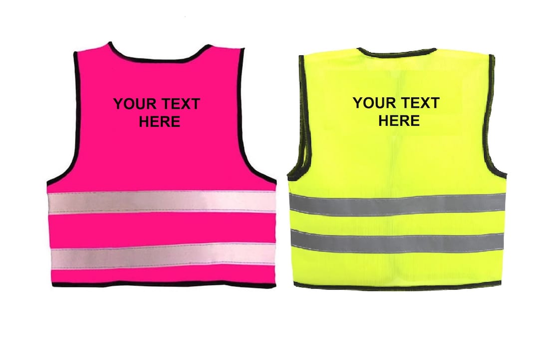 Baby Personalised Reflective Hi Visibility Vests in Yellow or Pink 3 ...