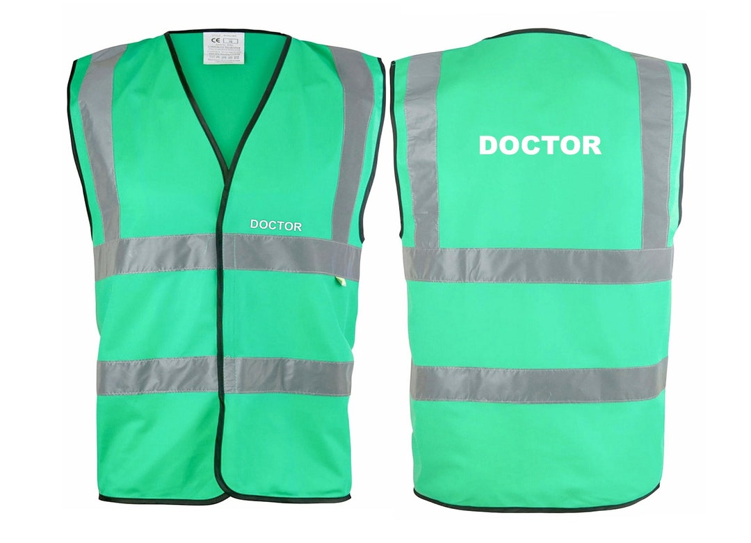 Paramedic Green Hi Visibility Vests Printed With Medical Logos 6 Sizes ...