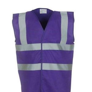 Personalised Yoko Purple Hi Visibility Reflective Vest Available in 8 ...