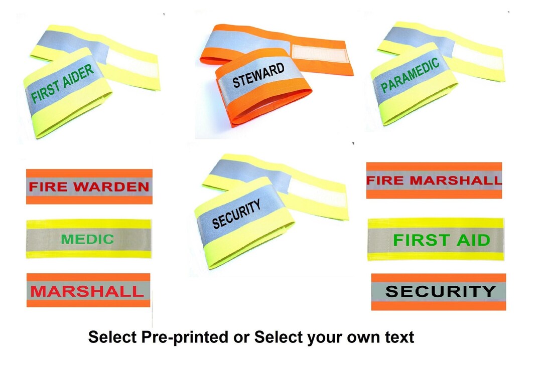 Printed Personalized Hi Viz Reflective Armbands Available in 2 Colors ...