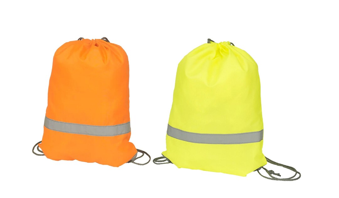 Yoko Hi Visibility Reflective Draw String Bag in Orange or Yellow - Etsy