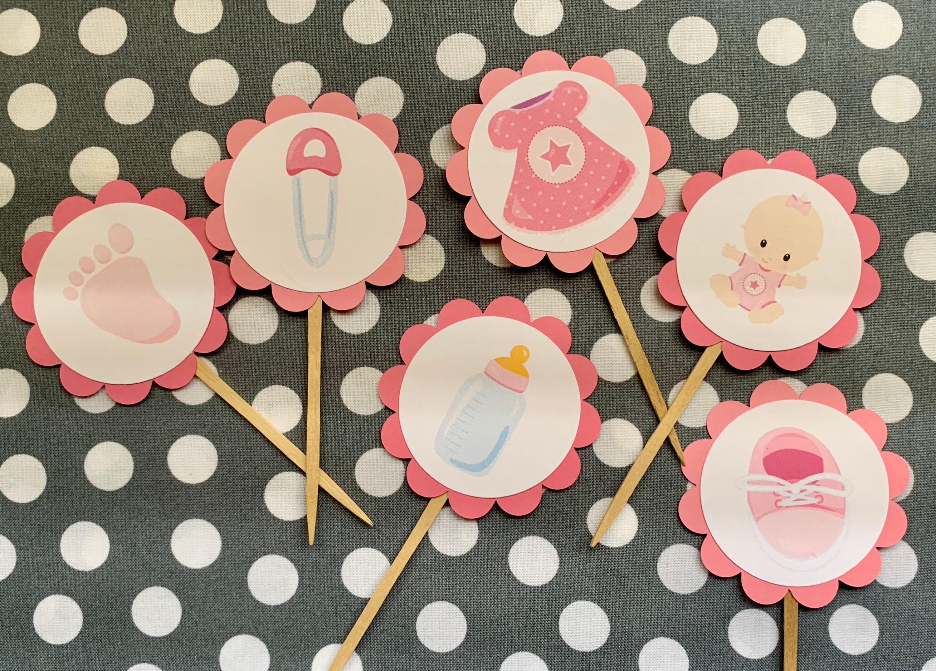 Bebé niña Cupcake Toppers bebé niña cupcake picks bebé | Etsy
