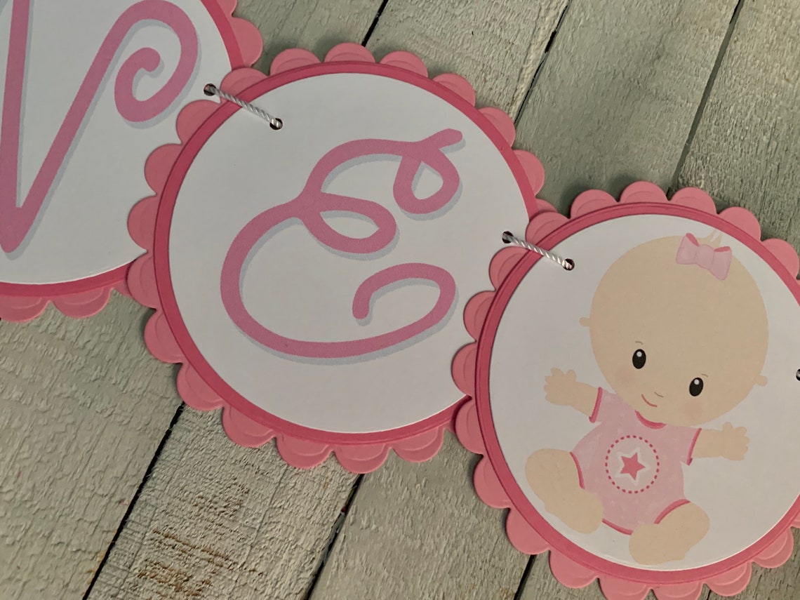 Baby Girl Birthday Banner Baby Girl Personalized Banner | Etsy