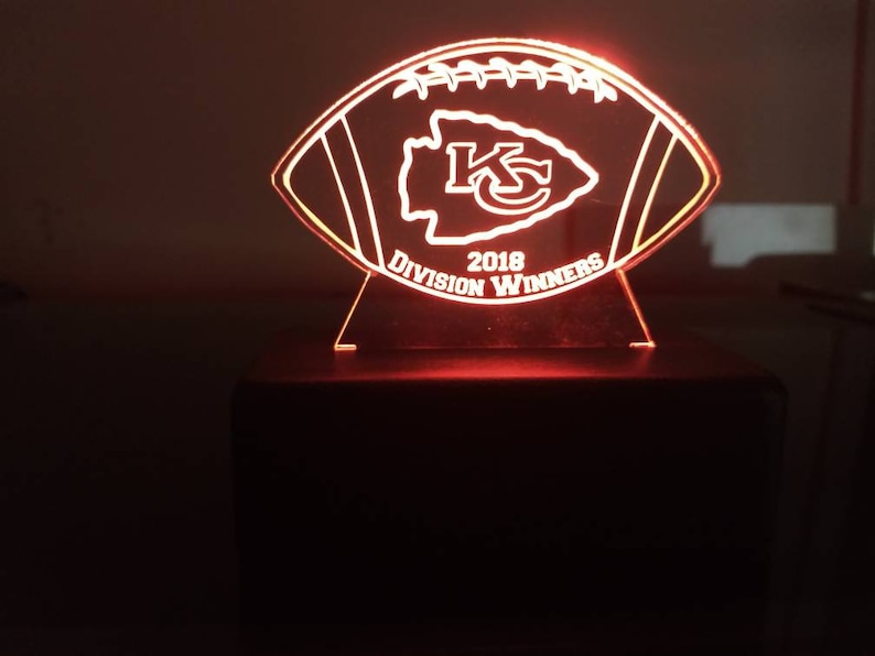 Kansas City Chiefs Engraved Acrylic Led Desk Sign, Football LED Sign ...