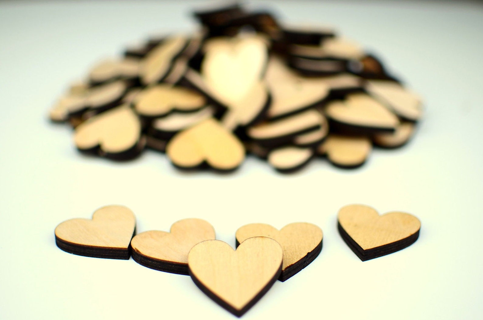 Laser Cut MDF Wooden Craft Hearts Bulk Quantity 100 1.5''x1.5''(3.81x3 ...