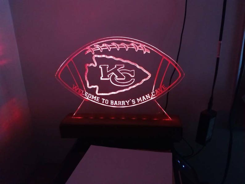 Kansas City Chiefs Engraved Acrylic Led Desk Sign Football - Etsy