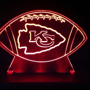 Kansas City Chiefs Engraved Acrylic Led Desk Sign, Football LED Sign ...