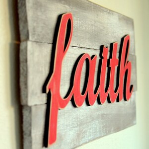Faith Wall Sign Rustic Reclaimed Decoration16x10 Wooden Wall | Etsy